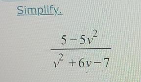 Solved Simplify.5-5v2v2+6v-7 | Chegg.com