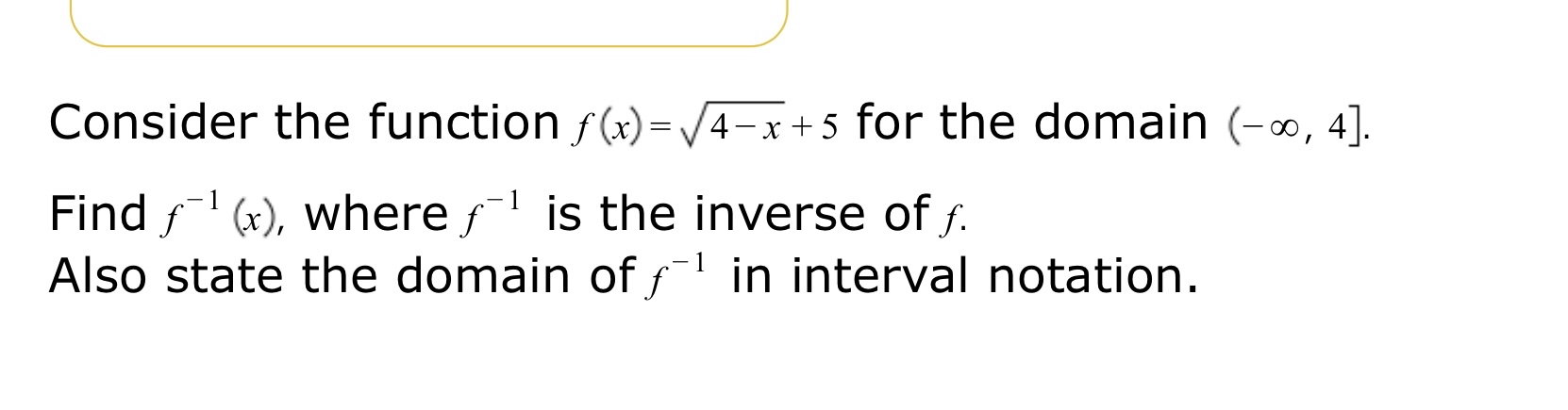 Solved Consider the function f(x)=4-x2+5 ﻿for the domain | Chegg.com