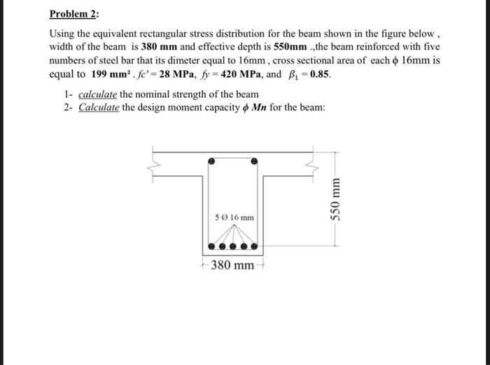 Solved Problem 2: Using the equivalent rectangular stress | Chegg.com