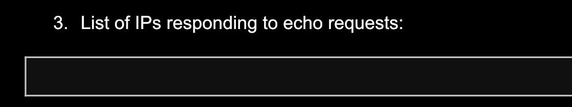 Solved List of IPs responding to echo requests: | Chegg.com