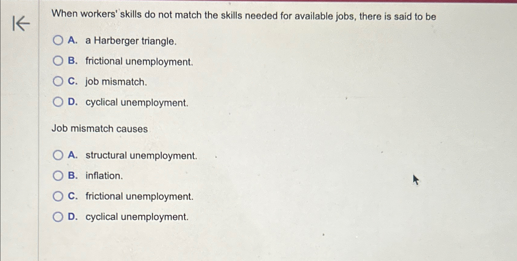 Solved When workers' skills do not match the skills needed | Chegg.com