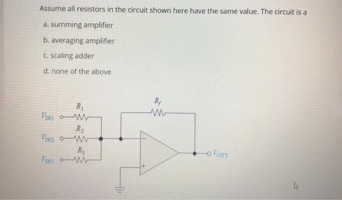 Solved Assume all resistors in the circuit shown here have | Chegg.com