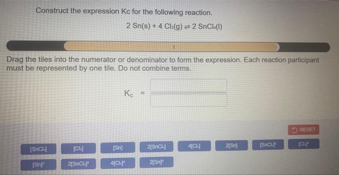 Solved Construct the expression Kc for the following | Chegg.com