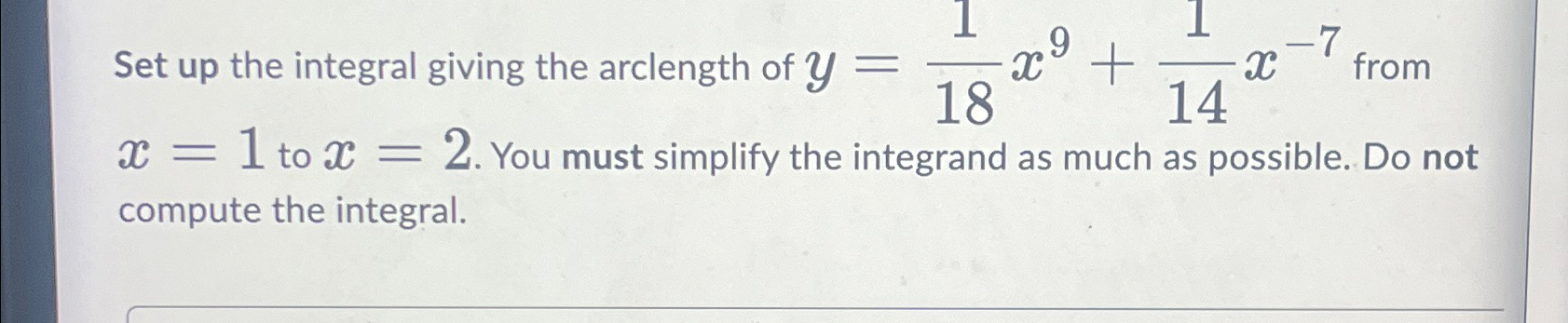 Solved Set up the integral giving the arclength of | Chegg.com