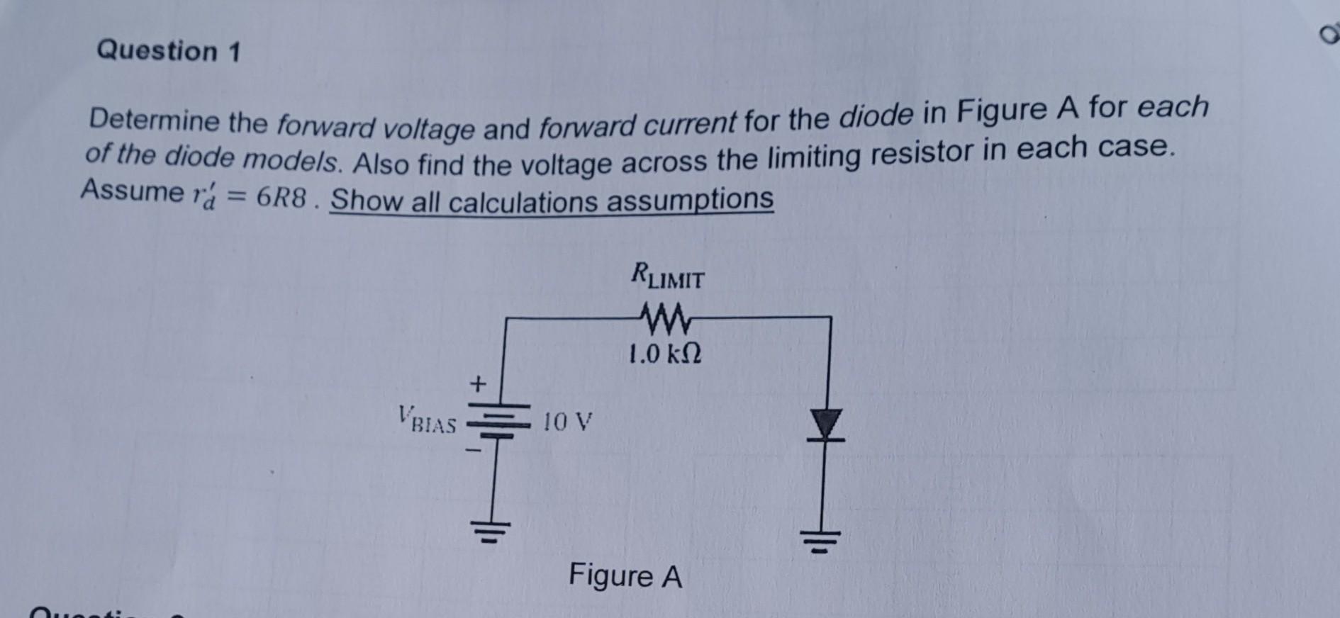 Solved Determine the forward voltage and forward current for | Chegg.com Solved Determine the forward voltage and forward current for | Chegg.com