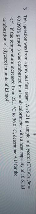 Solved 3. This question was from a previous final exam. An | Chegg.com