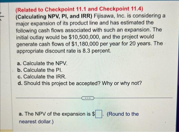 Solved (Related to Checkpoint 11.1 and Checkpoint 11.4) | Chegg.com