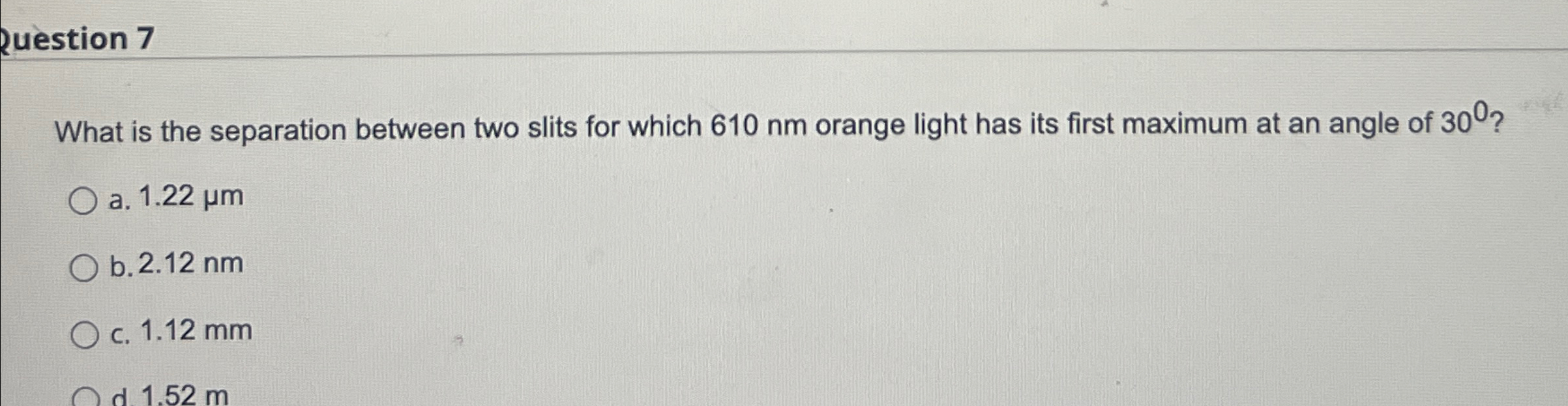 Solved What is the separation between two slits for which | Chegg.com