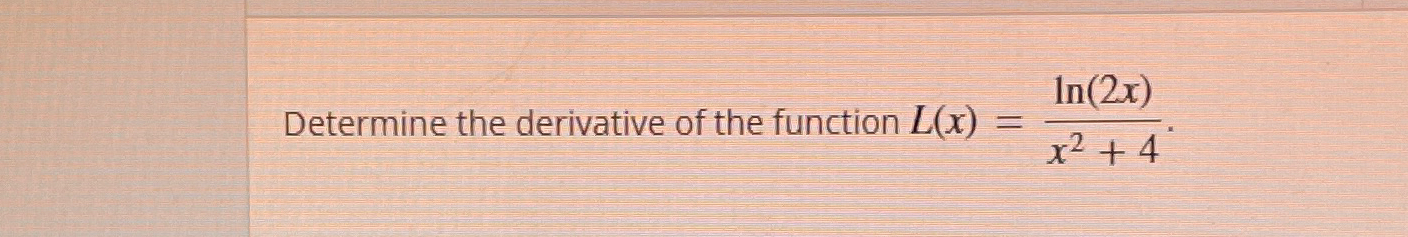 Solved Determine the derivative of the function | Chegg.com