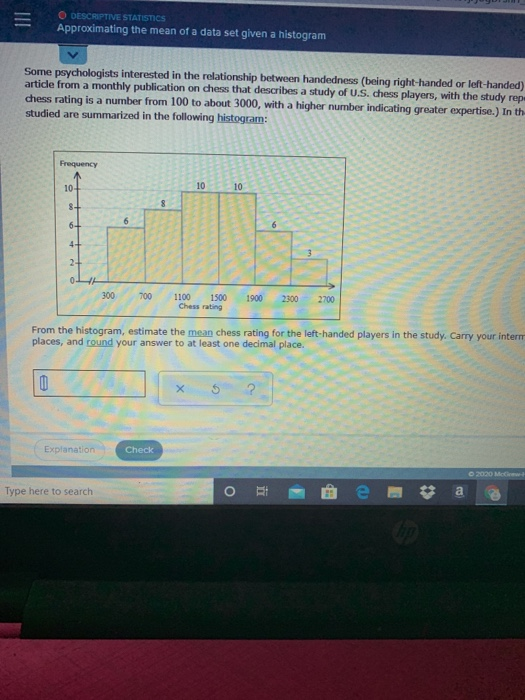 Solved III DESCRIPTIVE STATISTICS Approximating the mean of | Chegg.com