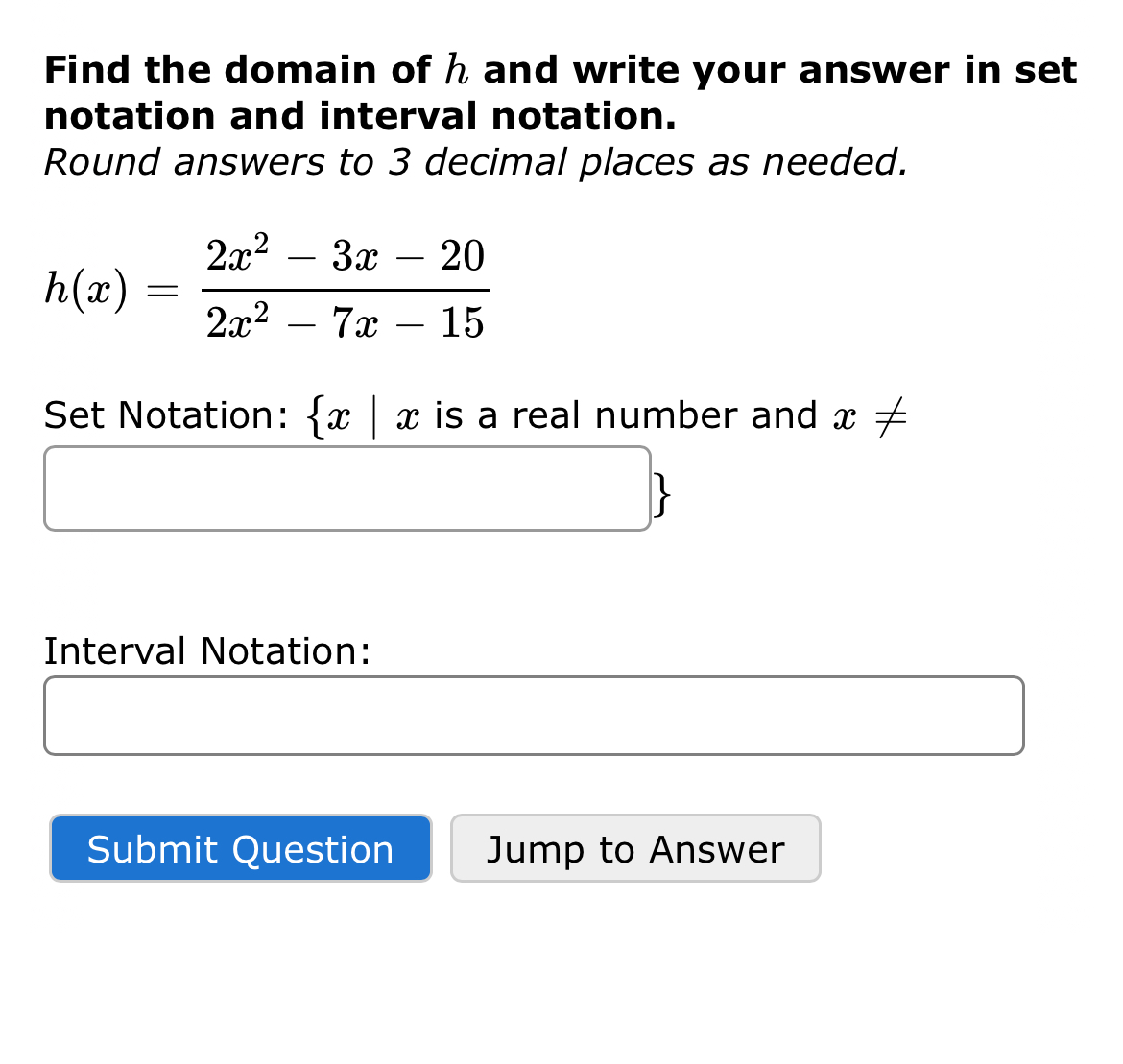 Solved Find the domain of h ﻿and write your answer in set | Chegg.com
