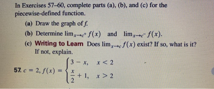 Solved In Exercises 57–60, complete parts (a), (b), and (c) | Chegg.com