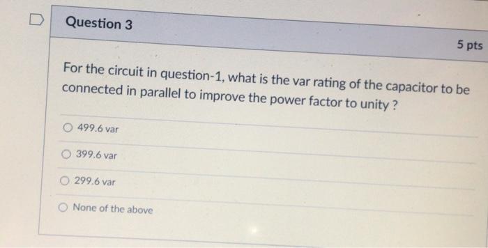 Solved For The Circuit Shown In The Figure Below A Series