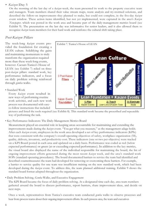Solved Read the LEAN case study carefully and answer the | Chegg.com