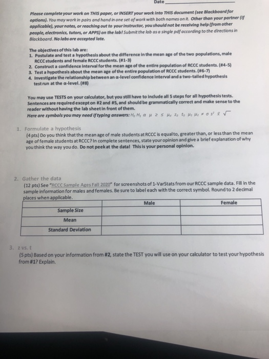 Solved Date Please complete your work on THIS paper, or | Chegg.com