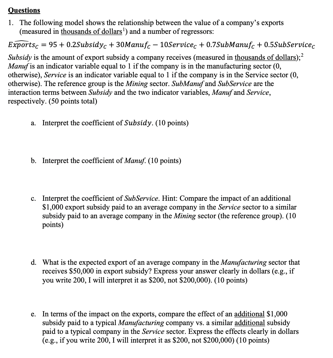 Solved Questions 1. ﻿The following model shows the | Chegg.com