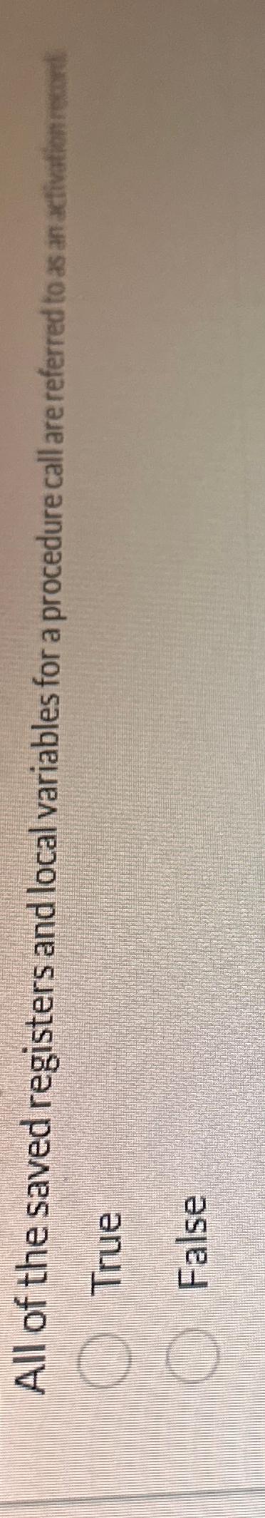 Solved All of the saved registers and local variables for a | Chegg.com