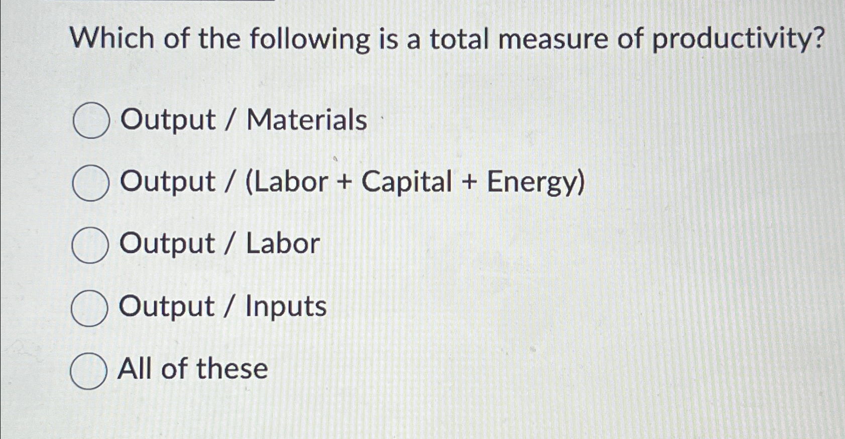 Solved Which of the following is a total measure of | Chegg.com