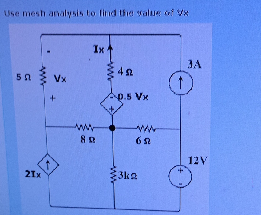 Solved Use mesh analysis to find the value of Wx | Chegg.com