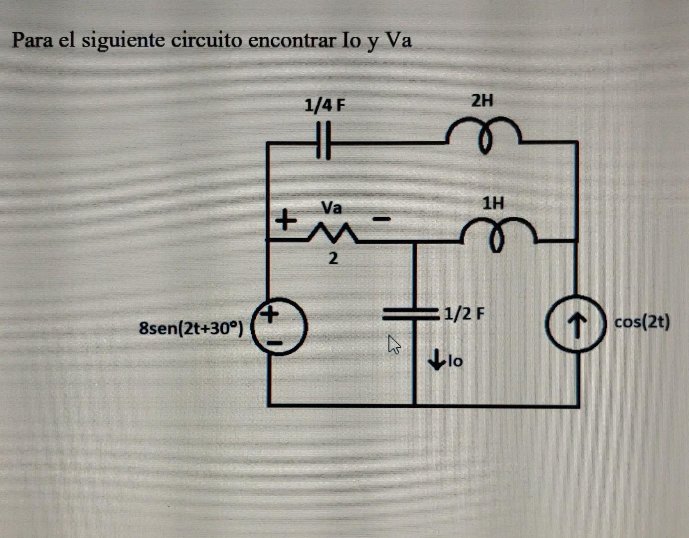 Solved Para el siguiente circuito encontrar Io y Va | Chegg.com