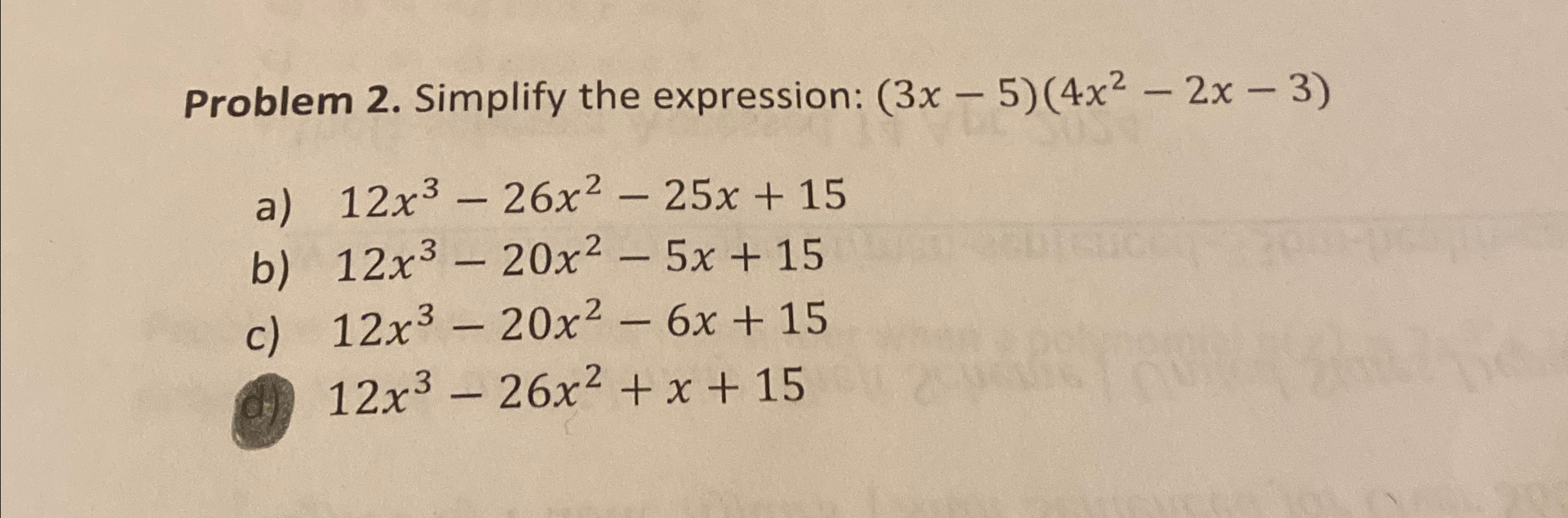 Solved Problem 2. ﻿Simplify the expression: | Chegg.com