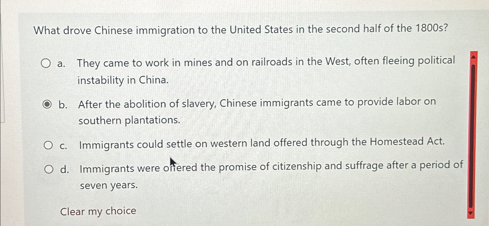 Solved What drove Chinese immigration to the United States | Chegg.com