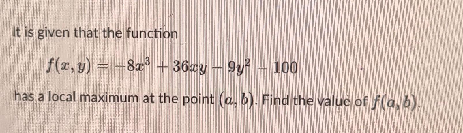 Solved It is given that the function | Chegg.com