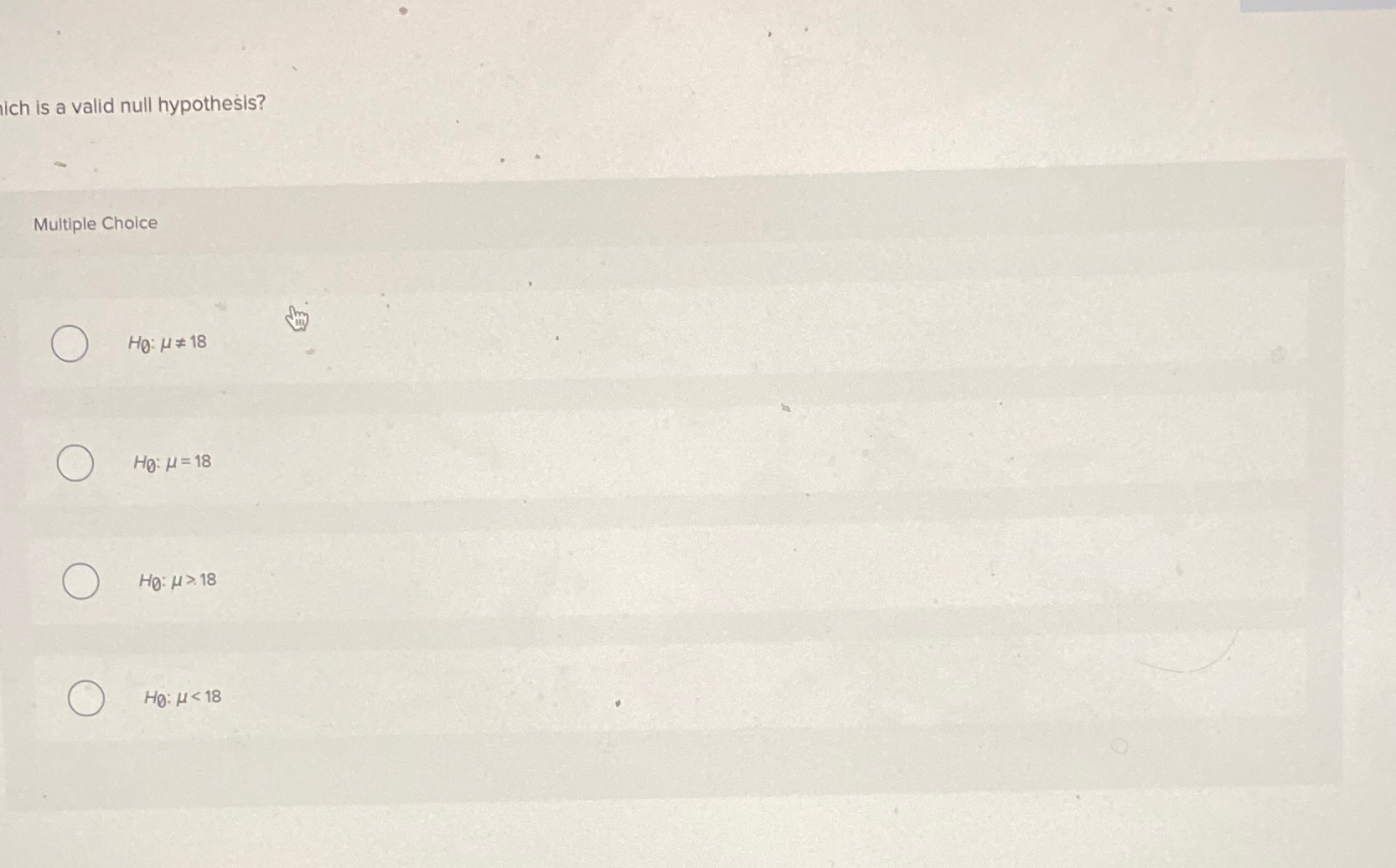 Solved ich is a valid null hypothesis?Multiple | Chegg.com