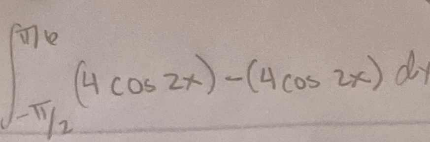 Solved ∫-π2π6(4cos2x)-(4cos2x)dx | Chegg.com