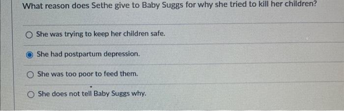 How did Baby Suggs injure her hip?What reason does | Chegg.com