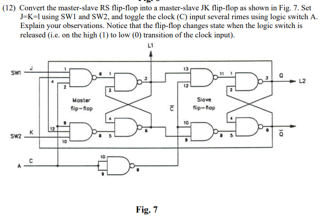 Solved Convert the master-slave RS flip-flop into a | Chegg.com