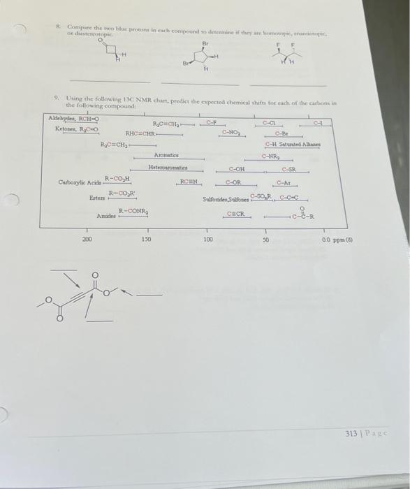 Solved of diasterterotone 9. Uling the following 13C NMrR | Chegg.com
