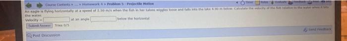 Solved problem 5, please help An eagle is flying | Chegg.com