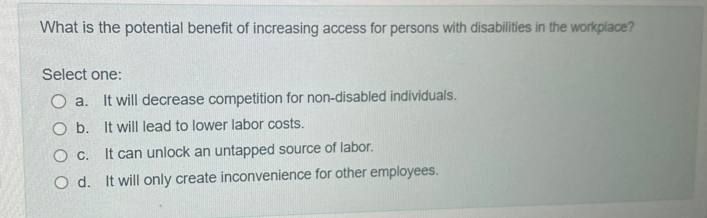 Solved What is the potential benefit of increasing access | Chegg.com
