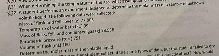 Solved A student performs an experiment designed to | Chegg.com