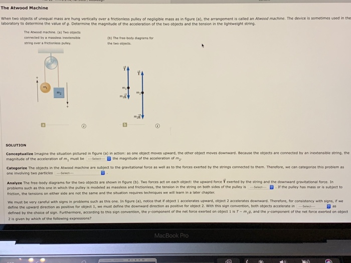 Solved The Atwood Machine When two objects of unequal mass | Chegg.com