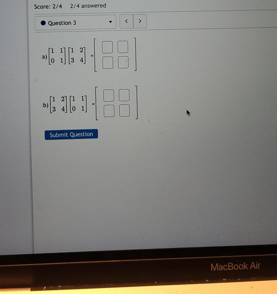Solved [1011][1324]=[ b) [1324][1011]=[ | Chegg.com