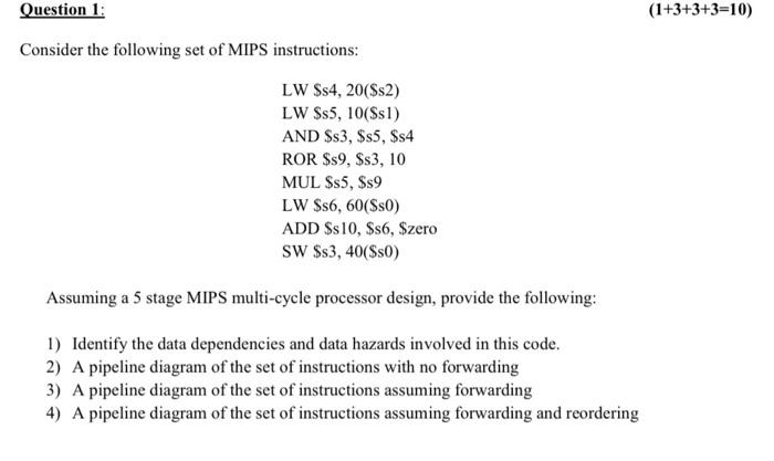 Solved Question 1: (1+3+3+3=10) Consider the following set | Chegg.com