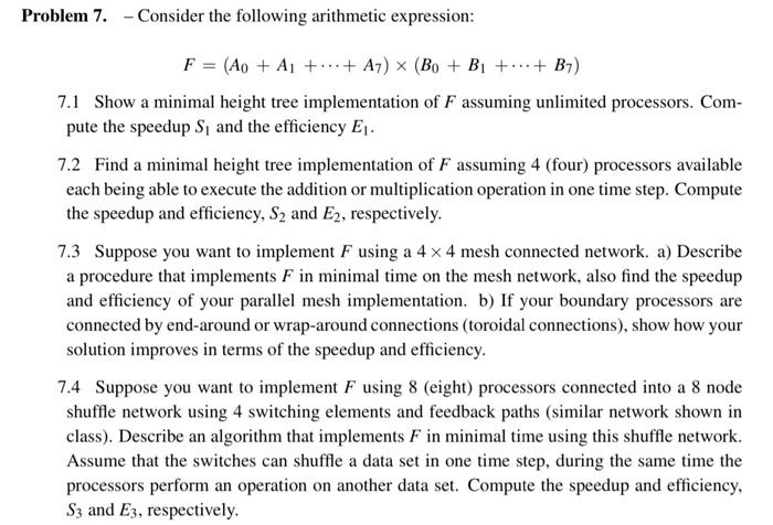 Solved Problem 7. - Consider the following arithmetic | Chegg.com