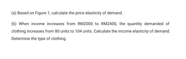 Solved (a) Based on Figure 1, calculate the price elasticity | Chegg.com