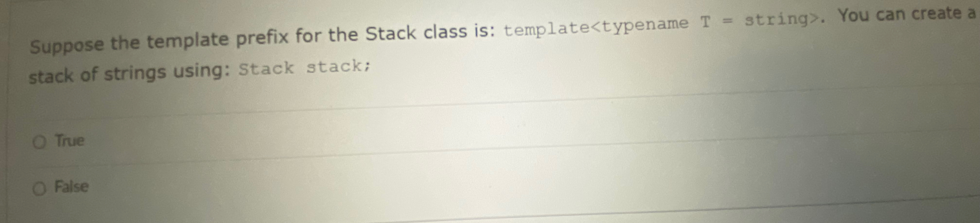 Solved Suppose the template prefix for the Stack class is: | Chegg.com