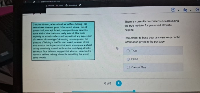 Solved Genuine altruism, when definad as 'selfless helping', | Chegg.com