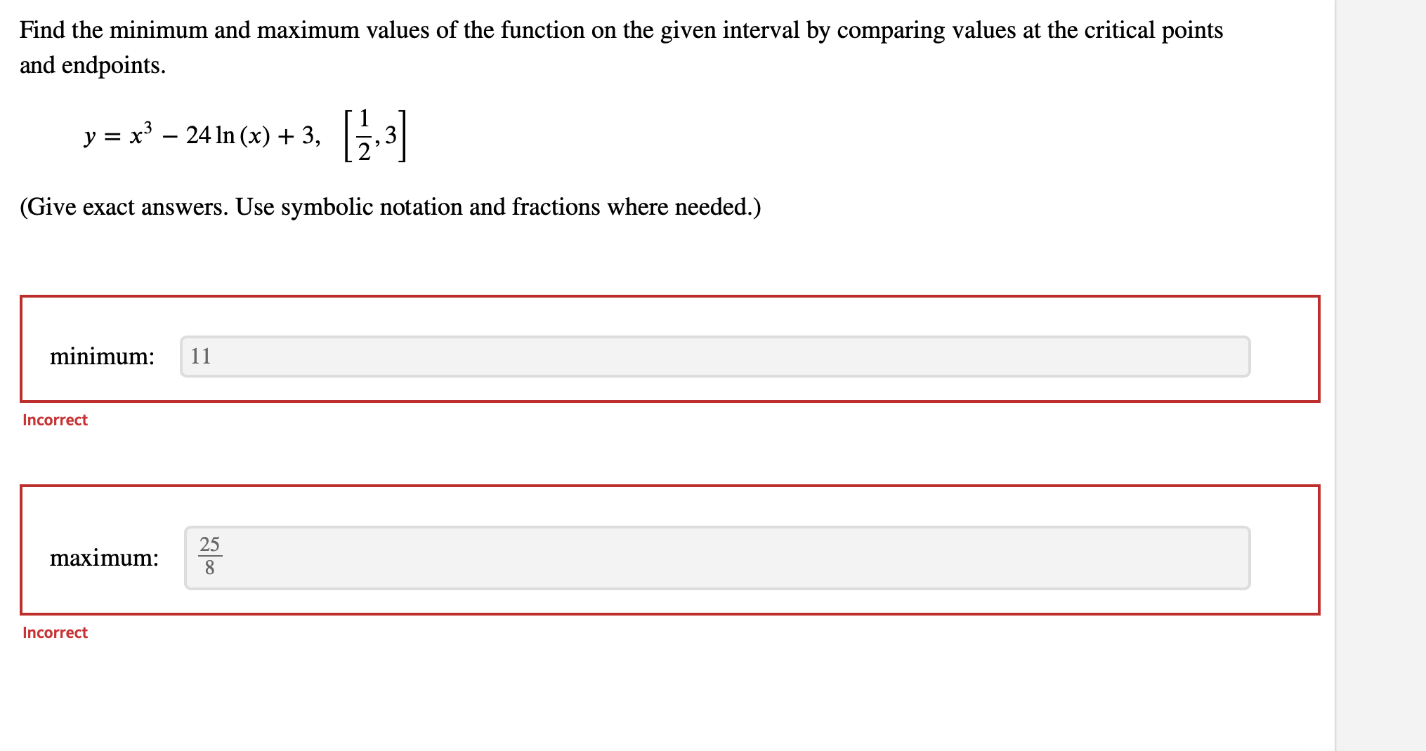 Solved Find the minimum and maximum values of the function | Chegg.com