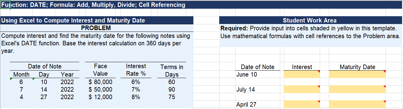 Solved PROBLEM Required: Provide input into cells shaded in | Chegg.com