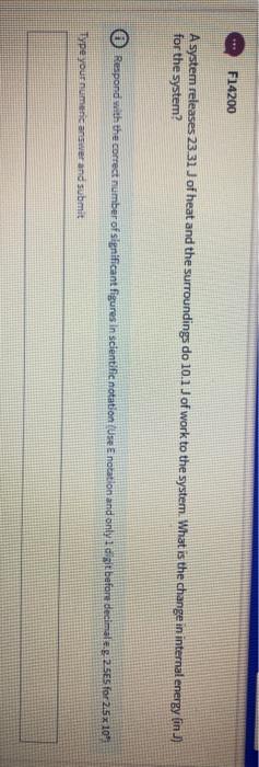 Solved F14200 A syster releases 23.31 J of heat and the | Chegg.com