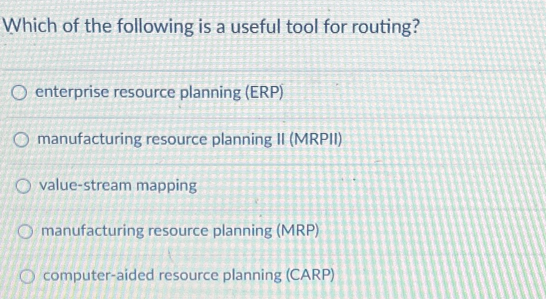 Solved Which of the following is a useful tool for | Chegg.com