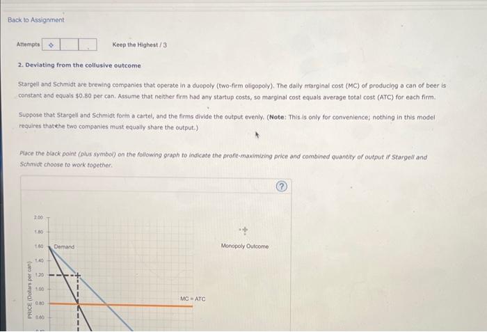 Solved 2. Deviating from the collusive outcome Stargell and | Chegg.com
