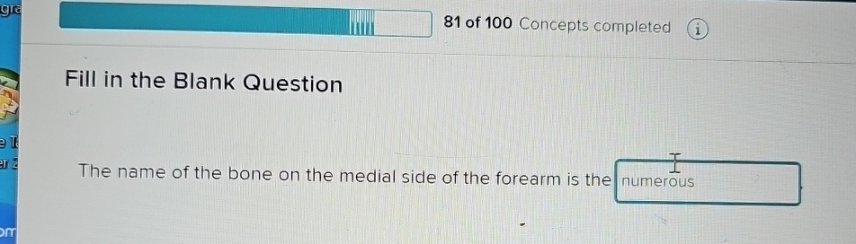 Solved 81 ﻿of 100 ﻿Concepts completedFill in the Blank | Chegg.com