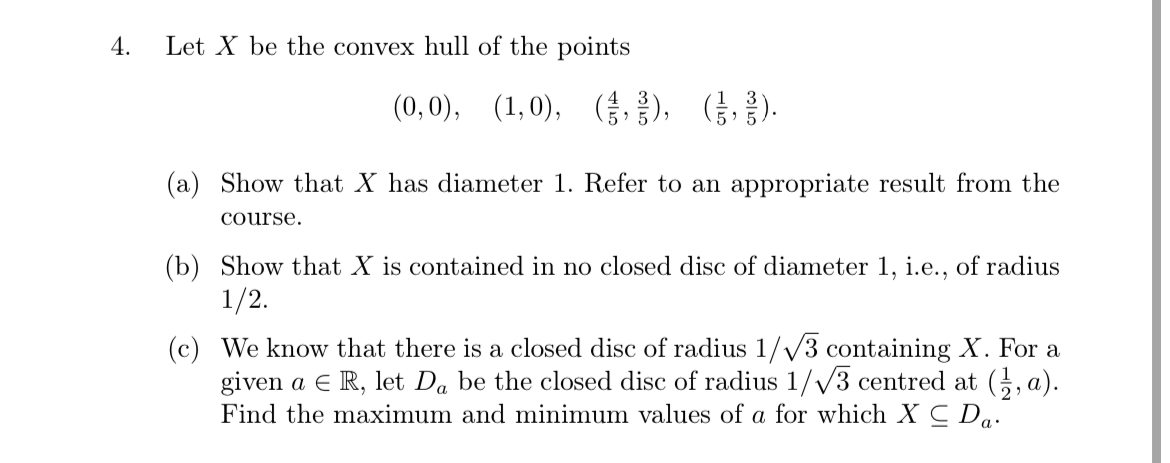 Solved Let x ﻿be the convex hull of the | Chegg.com