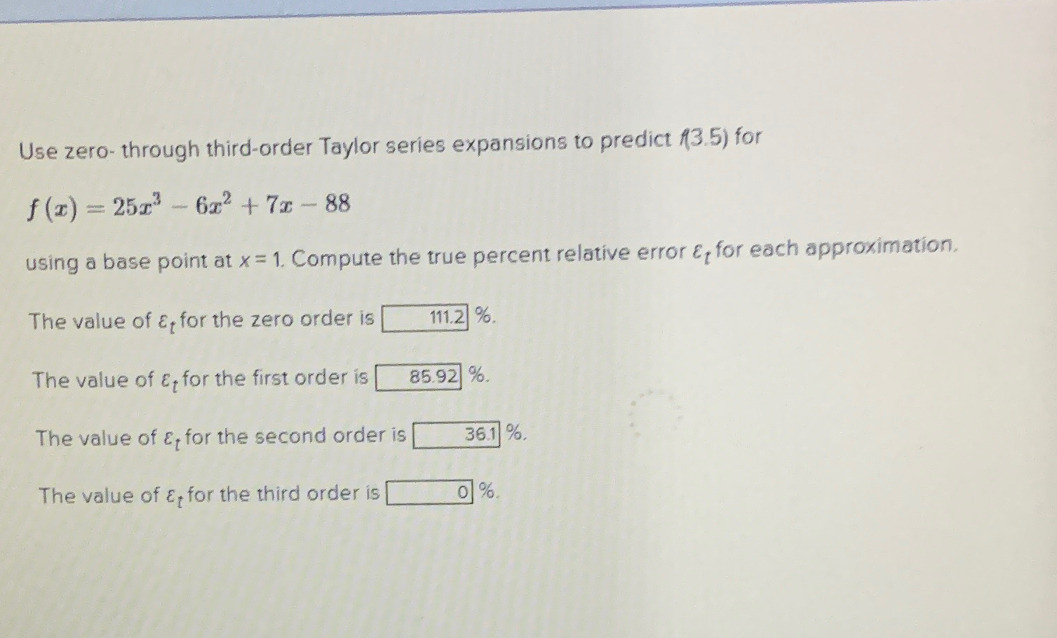 Solved Use zero- ﻿through third-order Taylor series | Chegg.com
